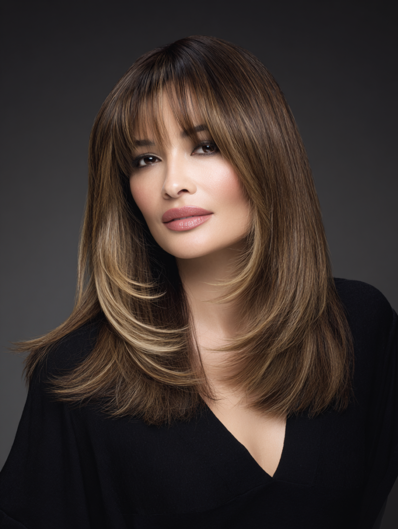 25 Chic Medium Length Hairstyles With Bangs You Will Want to Try