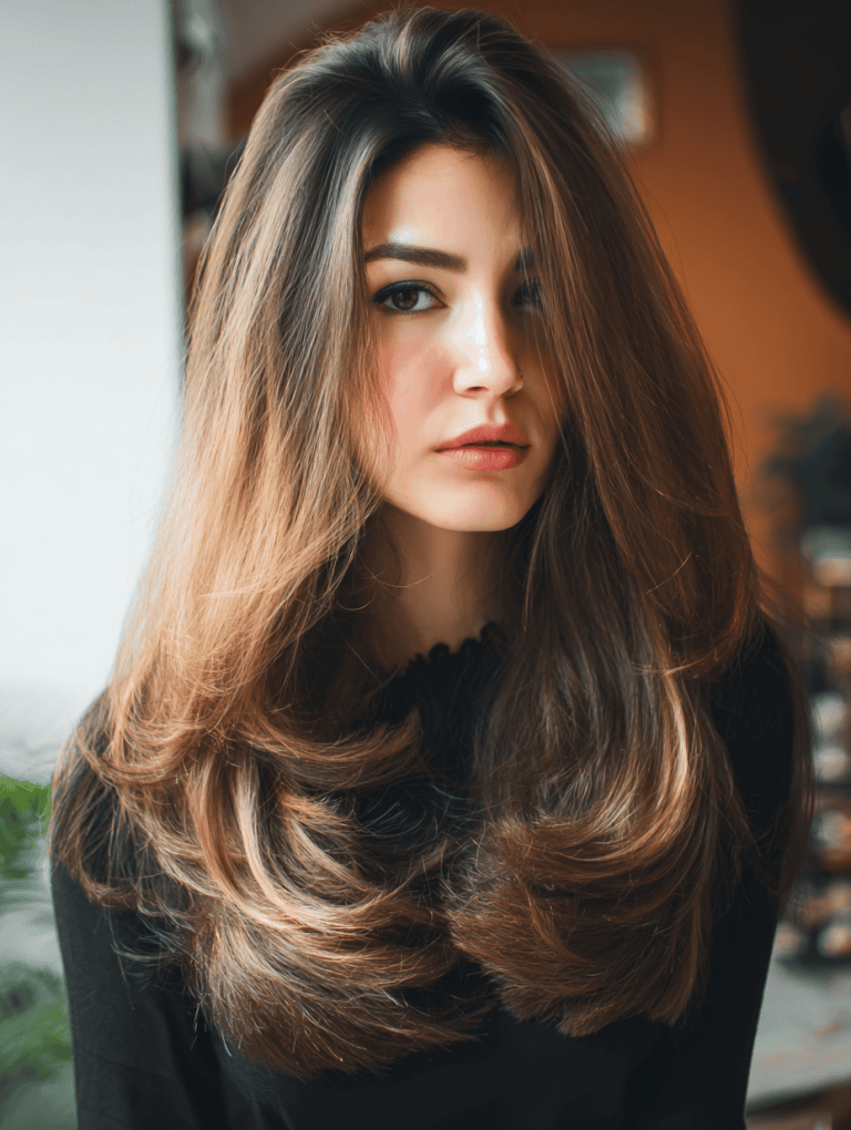 25 Long Hairstyles for Round Faces That Create a Slimmer Look