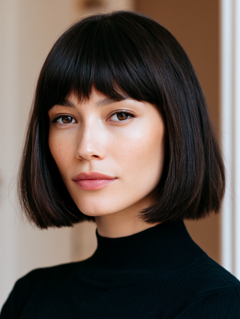 24 Hairstyles for Medium Length Hair With Bangs That Frame the Face