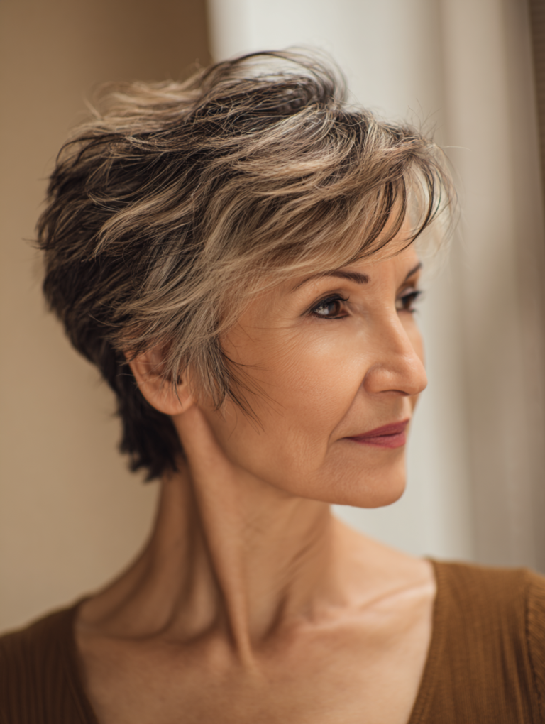 22 Bold Edgy Choppy Pixie Haircuts for Women Over 50