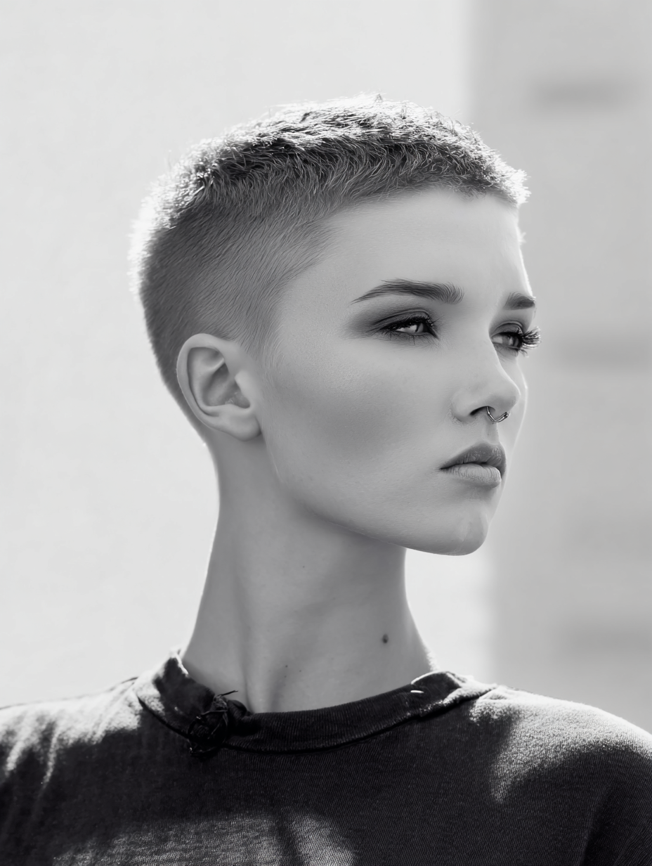 23 Very Short Pixie Haircut with Shaved Sides for a Bold Modern Look